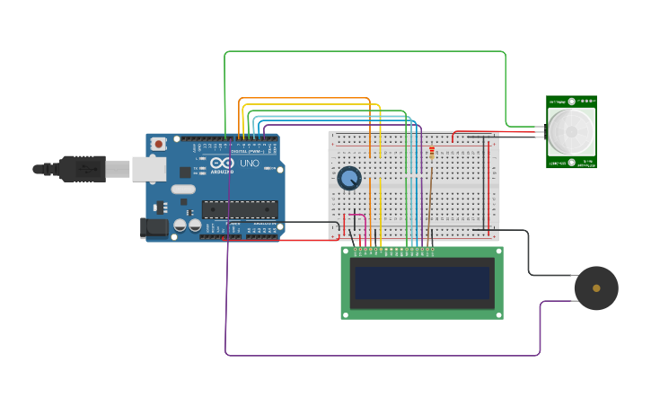 Circuit design Pbl 3- Smart Motion Alarm System - Tinkercad