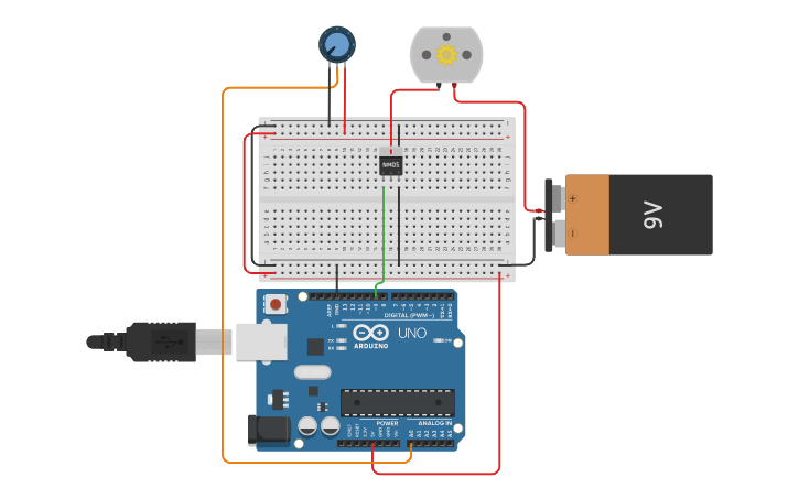 Circuit design DC Motor Control - Tinkercad