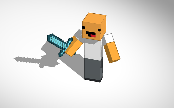 Minecraft Steve Holding Diamond Sword