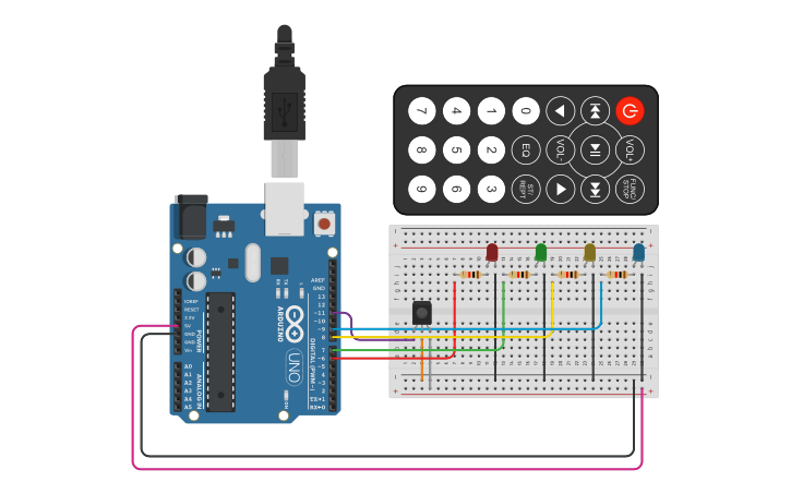 Circuit design Control Remoto - Tinkercad