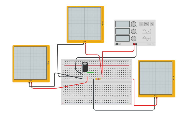 Circuit design RC circuit - Tinkercad