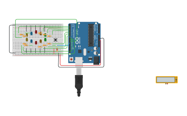 Circuit design 2 x 2 x 2 arduino - Tinkercad