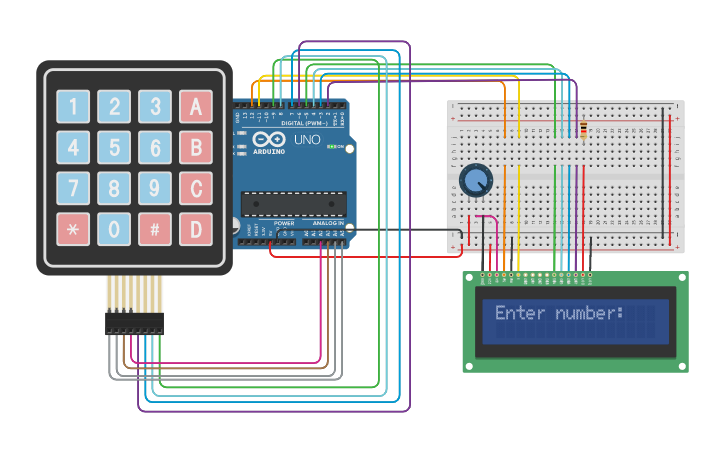 Circuit design guess a number - Tinkercad
