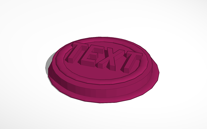 3D design Text button - Tinkercad