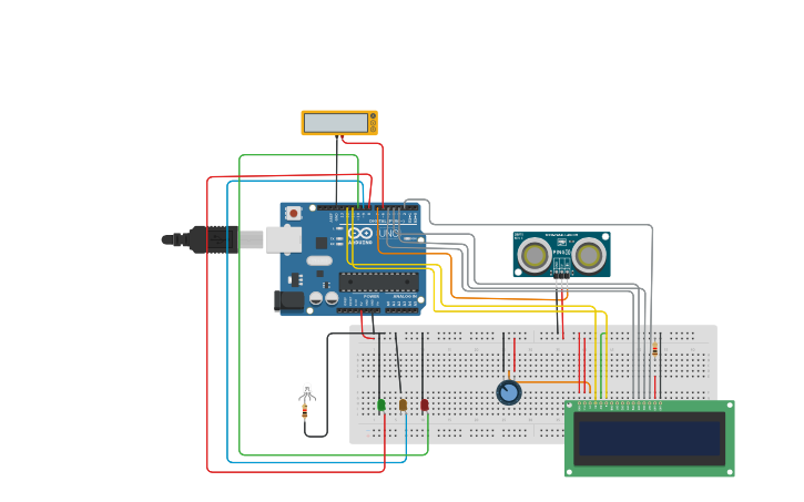 Circuit design proximity sensor - Tinkercad