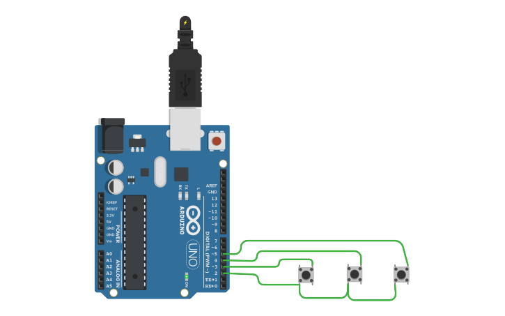 Circuit design clavier - Tinkercad