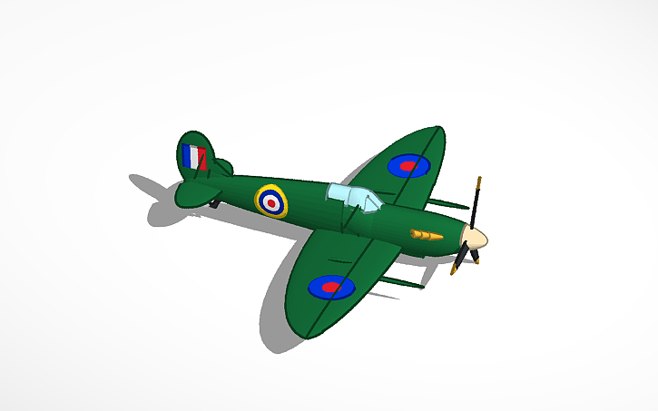 3D design Supermarine Spitfire - Tinkercad