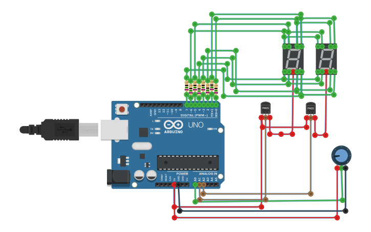 Circuit design Multiplex Tóth József 5/13/B - Tinkercad