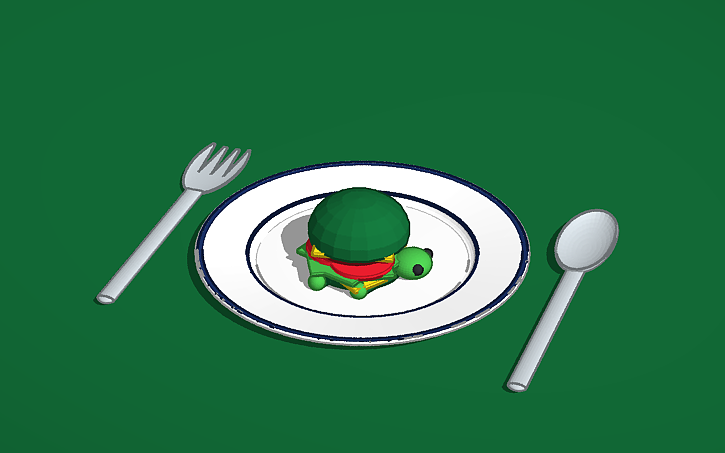 3D design Turtle Burger - Tinkercad