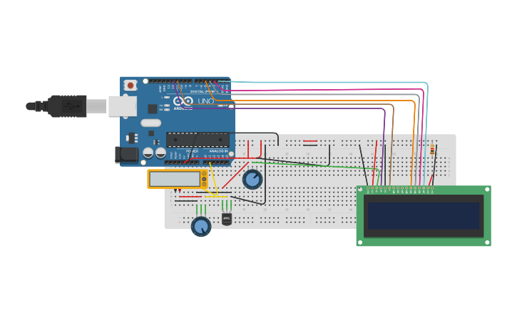 Circuit design pantalla lcd - Tinkercad
