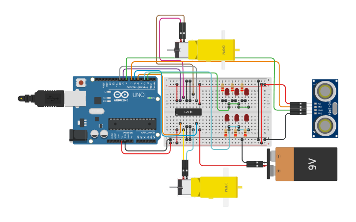 Circuit design carro - Tinkercad