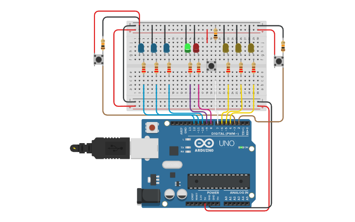 Circuit design Кликер - Tinkercad