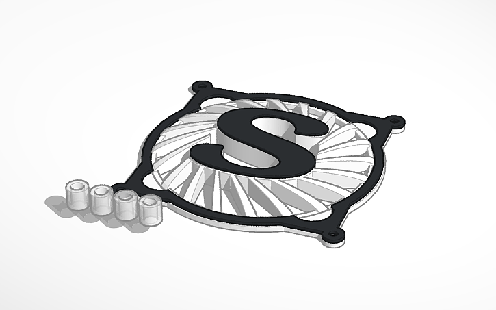 3D design 120mm computer fan cover - Tinkercad
