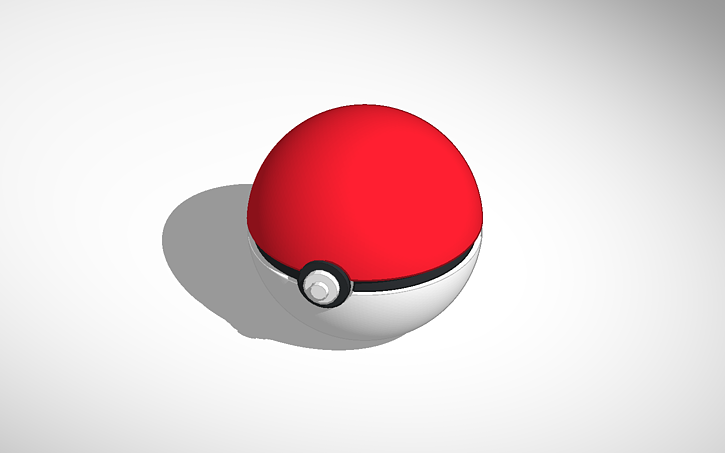 3D design pokeball - Tinkercad