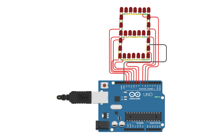 Circuit Design 7 Sigment Display Tinkercad