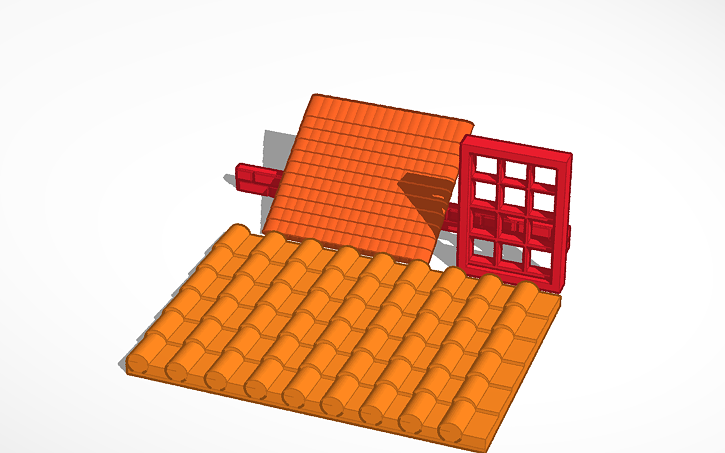 3D design RoofTile&Brick&Window - Tinkercad
