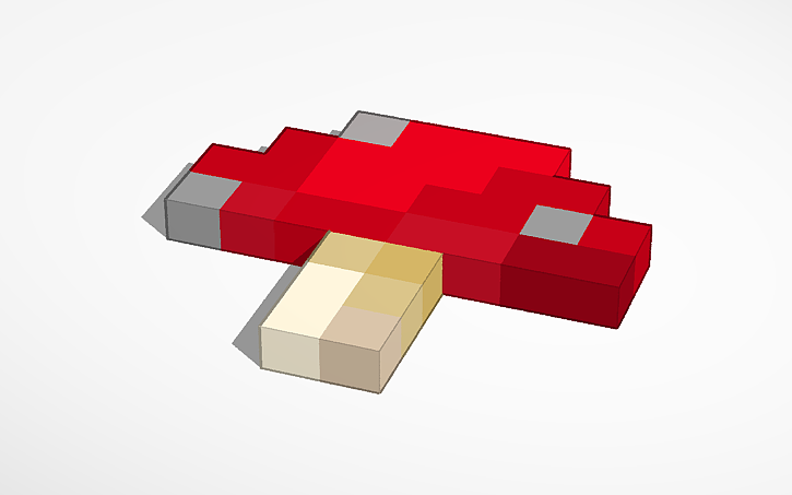 3D design Minecraft red mushroom - Tinkercad
