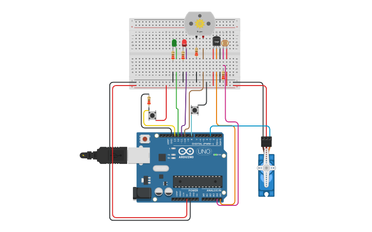 Circuit design Simulacro Parcial SPD- Funcionalidad 3 | Tinkercad