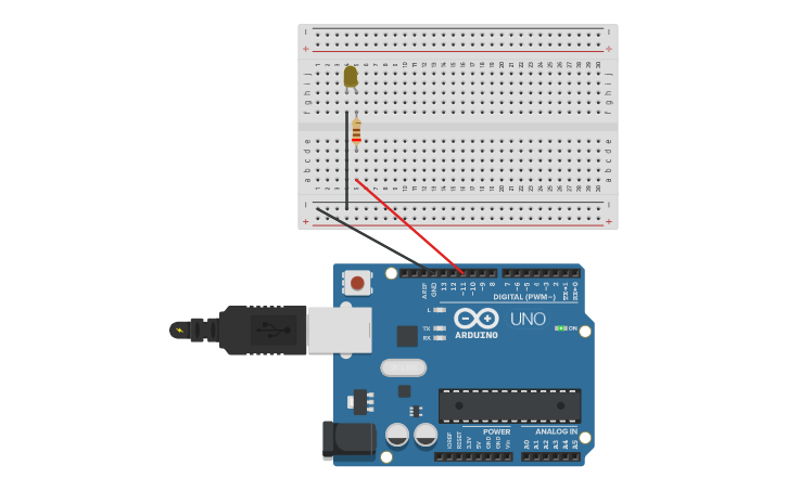 Circuit design Duty Cycle analogWrite - Tinkercad