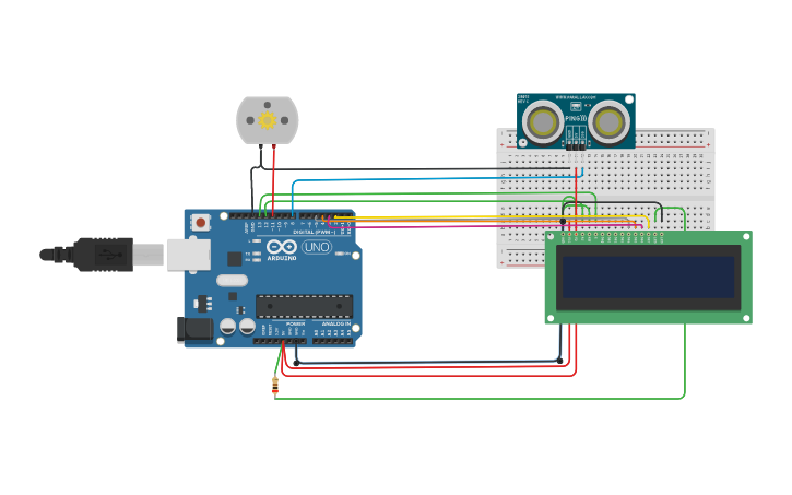 Circuit design Adaptive Cruise Control - Tinkercad
