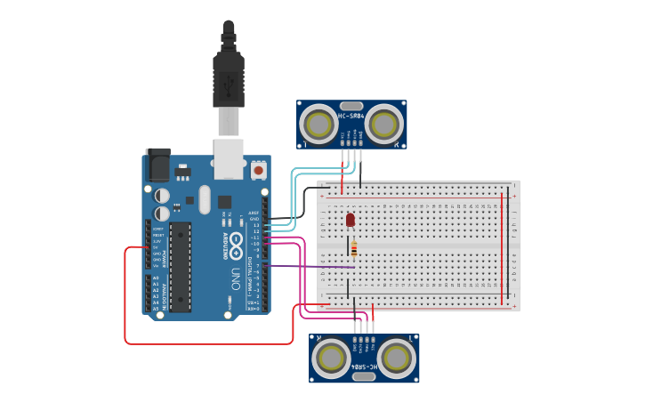 Circuit Design Social Distancing Tinkercad