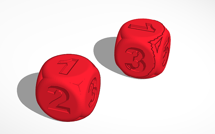3D design Number dice - Tinkercad