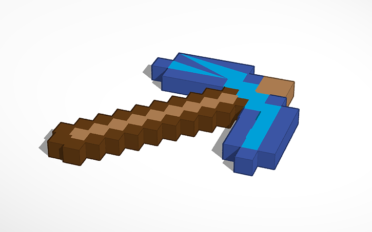 3D design Diamond Pick #Minecraft | Tinkercad