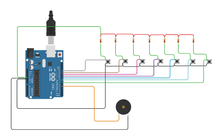 Circuit design Notas musicales S1 E2 MARIN GARAY KT | Tinkercad