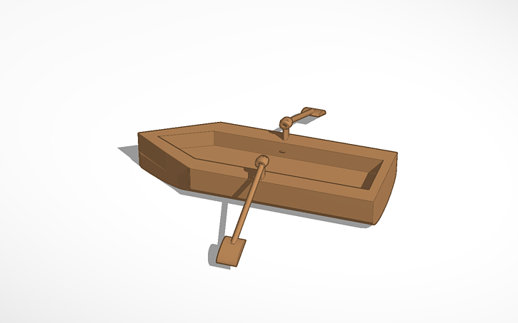 3D design simple rowboat - Tinkercad