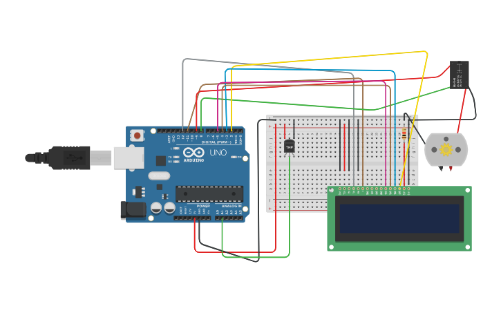 Circuit design Group 4 - automatic fan system - Tinkercad