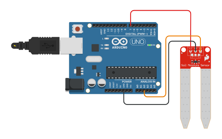 Circuit design 湿度传感器 - Tinkercad