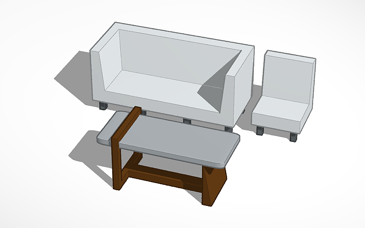 3D design modern living room - Tinkercad