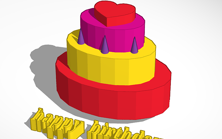 3D design birthday cake | Tinkercad