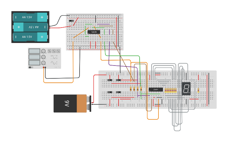 Circuit design Decodifica Display 7 Segmenti | Tinkercad