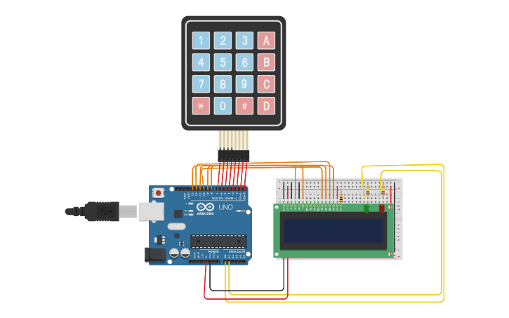 Circuit design keypad password - Tinkercad