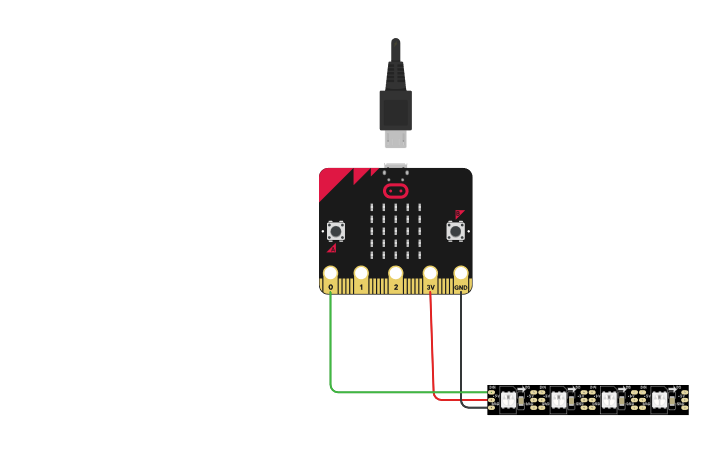Circuit design Microbit Wiring RGB Strip - Tinkercad