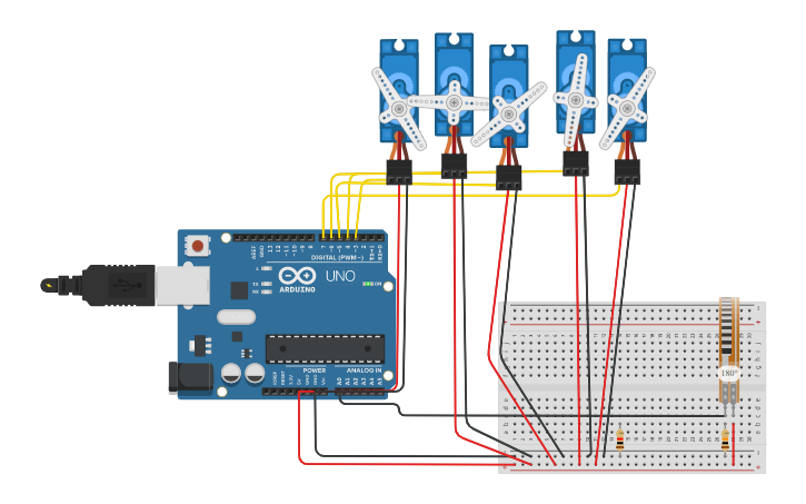 Circuit Design Servomotor Y Force Sensor Tinkercad 4447