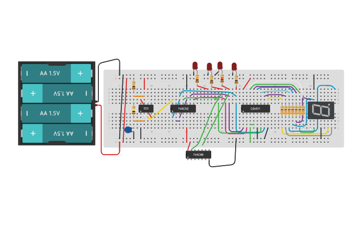 Circuit design bcd counter - Tinkercad