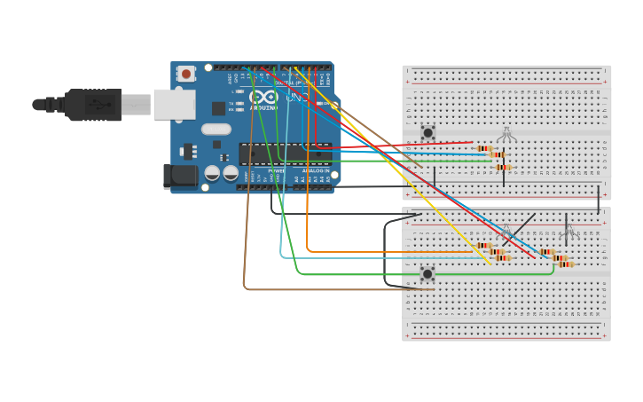 Circuit design LED RGB MISTURA DE CORES - Tinkercad