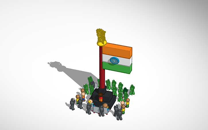 3D design Indian Flag - Tinkercad