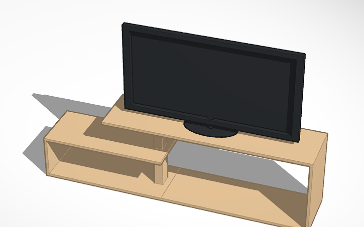 3D design TV Stand V2 - Tinkercad