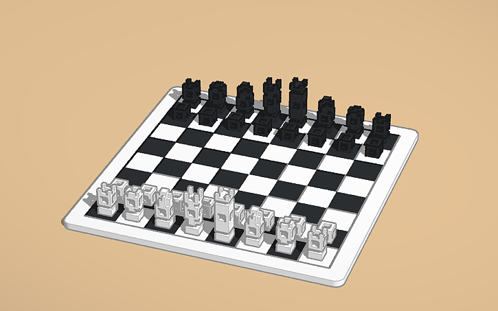 3D design Cubic Chess - Tinkercad
