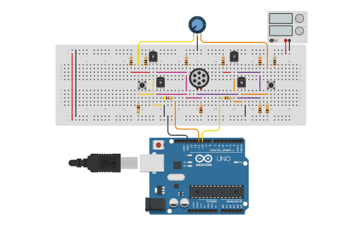 Circuit design H-bridge circuit v4.0 | Tinkercad