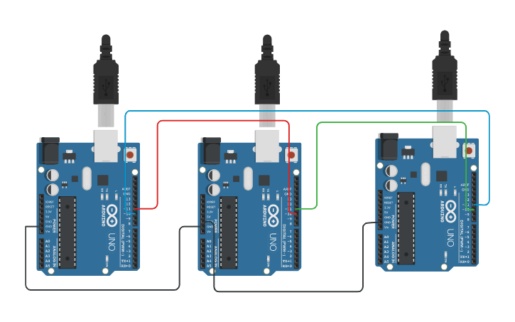 Circuit design 3.3 Ring Communication - Tinkercad