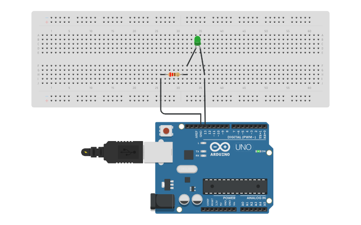 Circuit design 01. Luz intermitente | Tinkercad