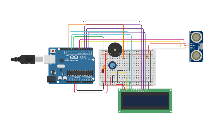 Circuit Design Sensor De Proximidad Arduino Tinkercad