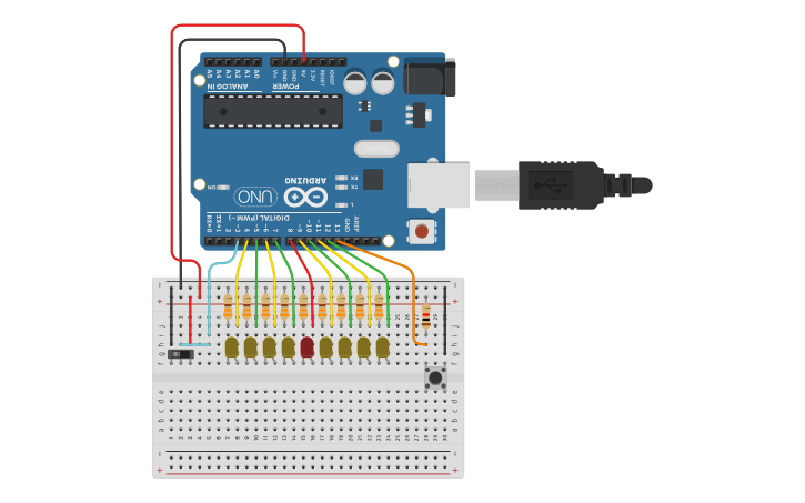 Circuit design Arduino Catch the Light Schematic | Tinkercad