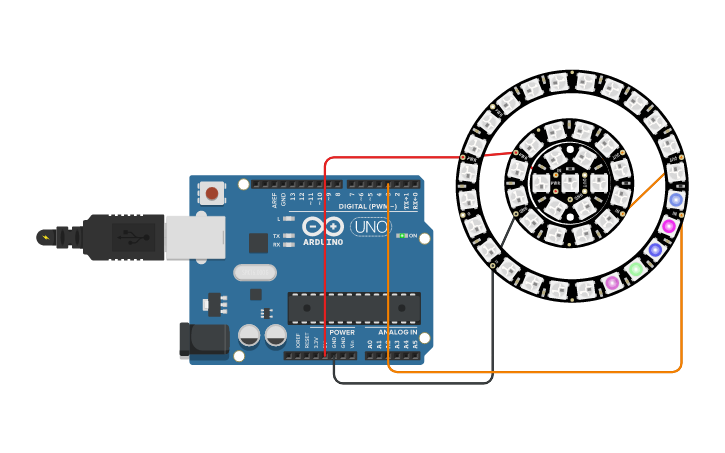 Circuit design NeoPixel - 3 - Tinkercad