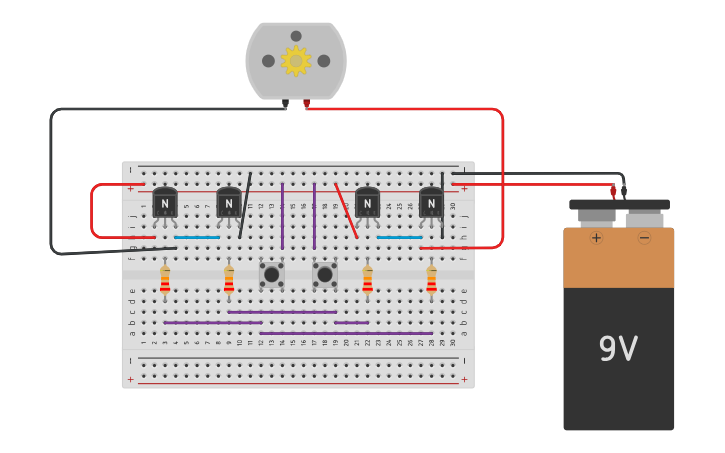 Circuit design h- bridge - Tinkercad