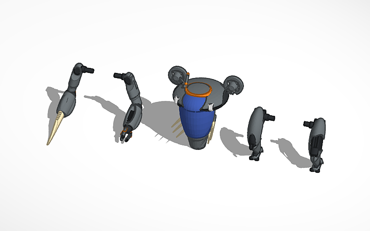 3D design Moveable Marguerite prawn suit - Tinkercad